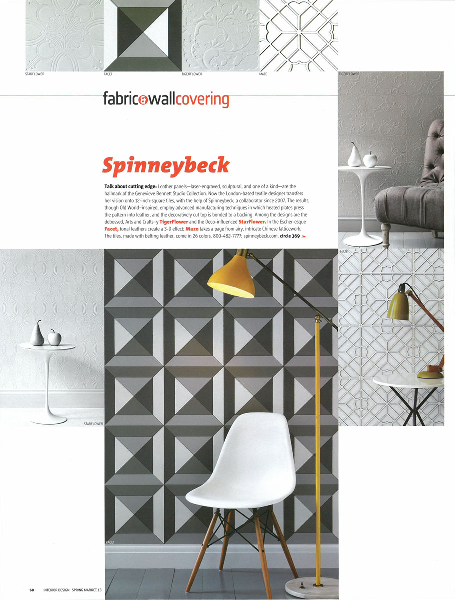 Interior Design, Spring Market Tabloid 2013 - Spinneybeck